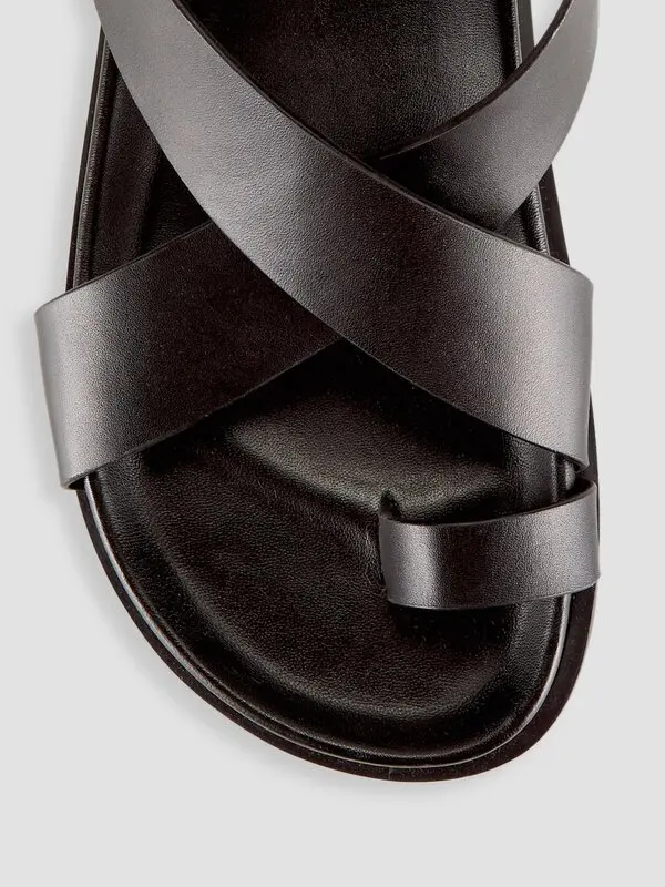 A.emery Jalen Leather Ankle-wrap Sandals - Black