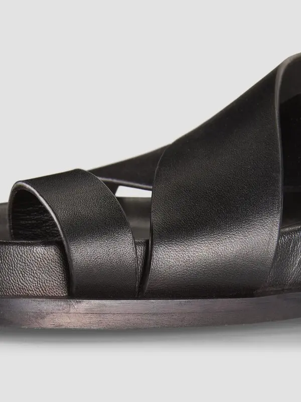 A.emery Jalen Leather Ankle-wrap Sandals - Black