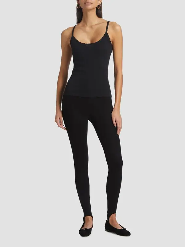LESET Pointelle-knit Classic Tank - Black