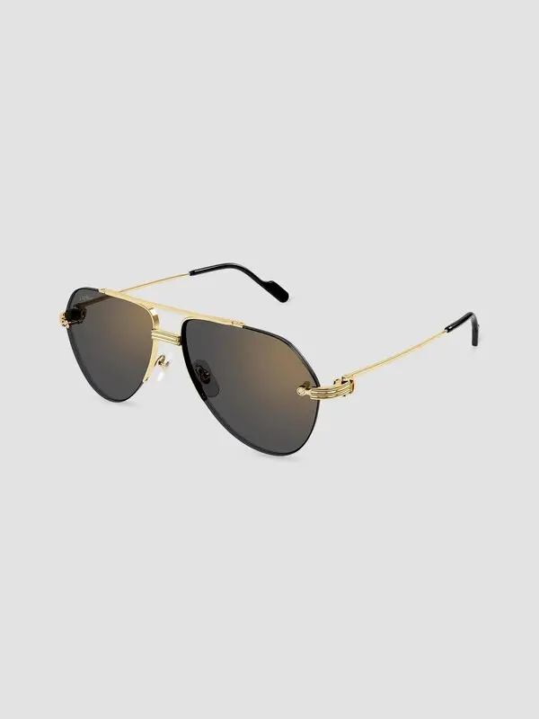 Cartier Première De 58mm Rimless Pilot Sunglasses - Gold