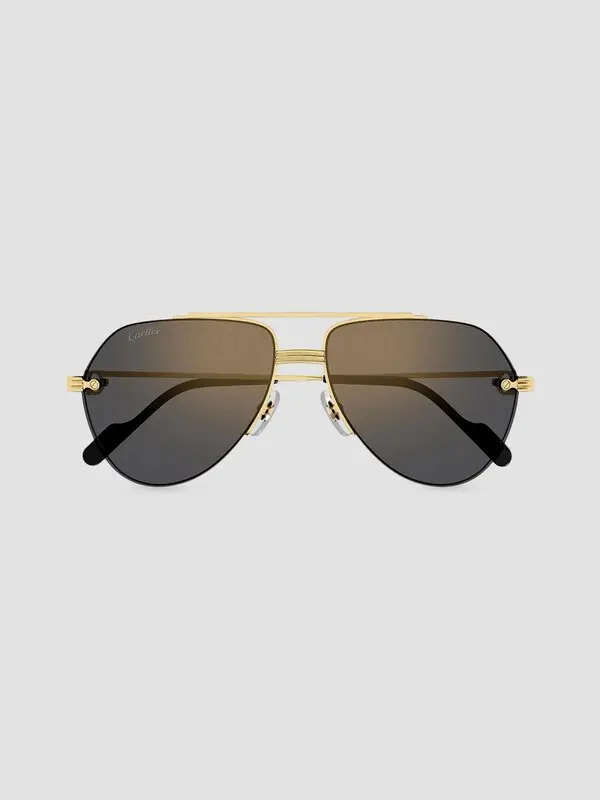 Cartier Première De 58mm Rimless Pilot Sunglasses - Gold