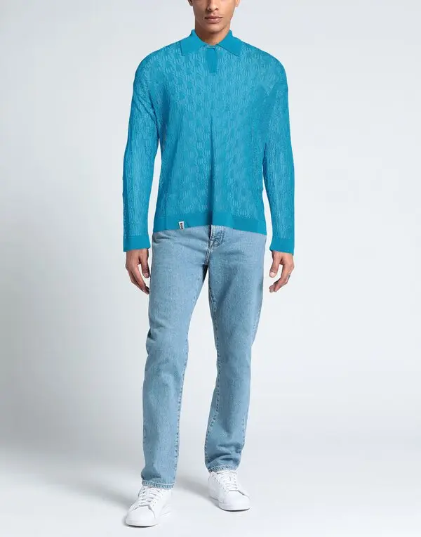 BONSAI Long Sleeve Knitted Sweater - Blue
