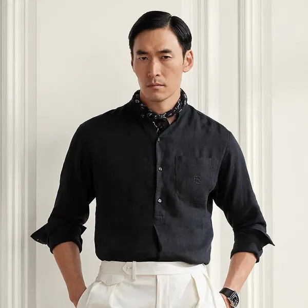Ralph Lauren Textured Linen Popover Shirt