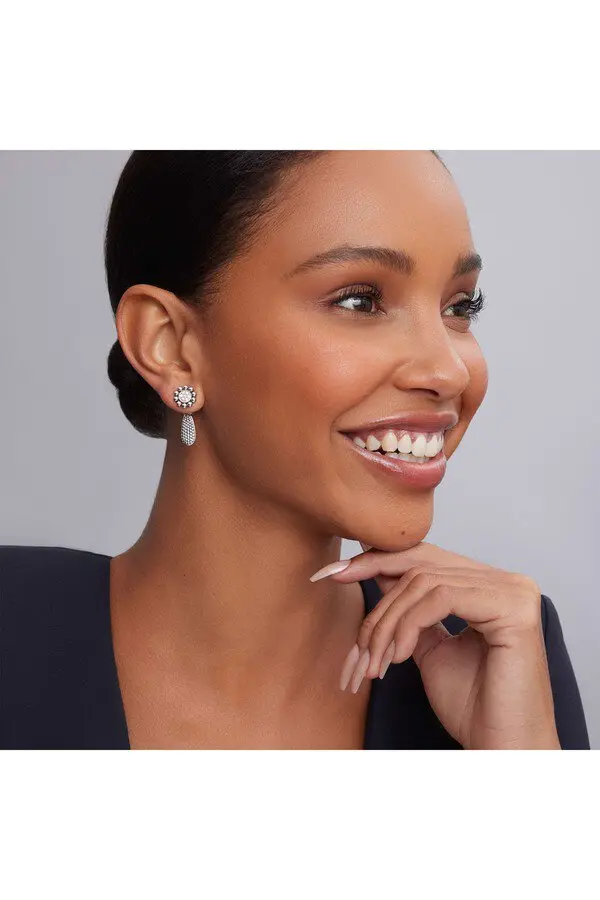 Lagos Signature Caviar Diamond Drop Earrings
