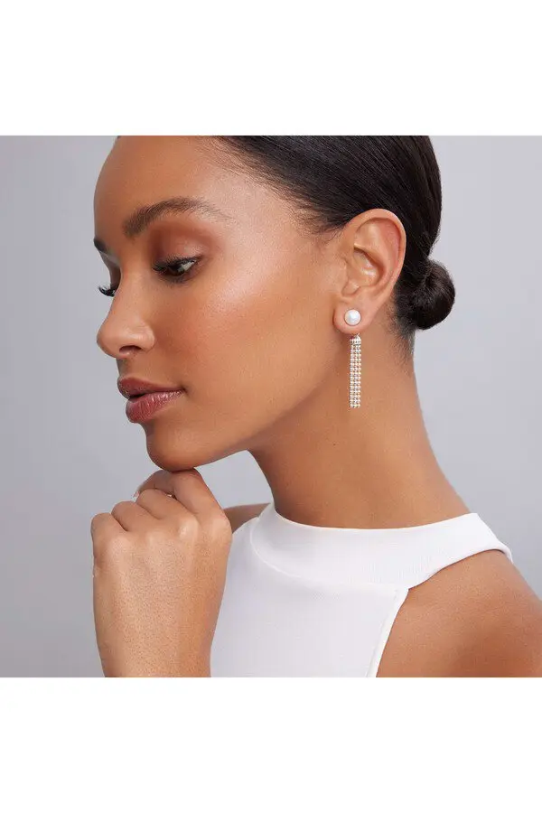 Lagos Signature Caviar Pearl Tassel Drop Earrings