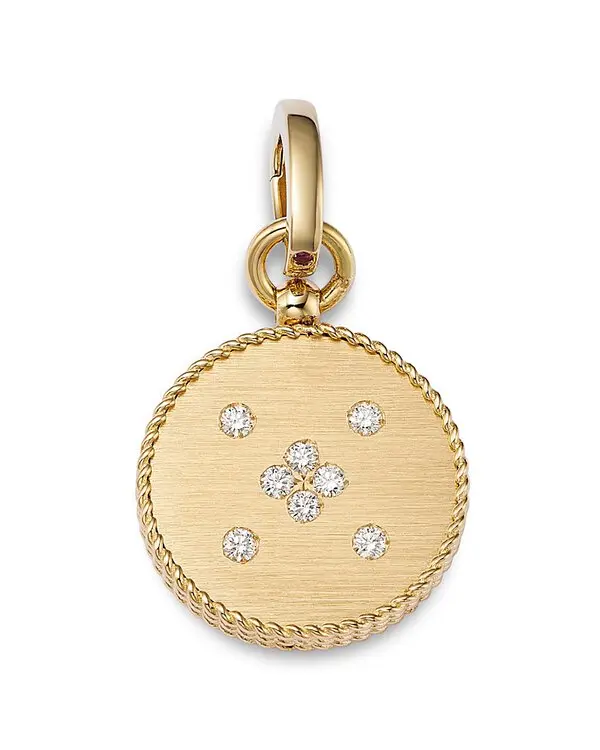 Roberto Coin 18k Yellow Venetian Princess Diamond Flower Disc Pendant - Gold