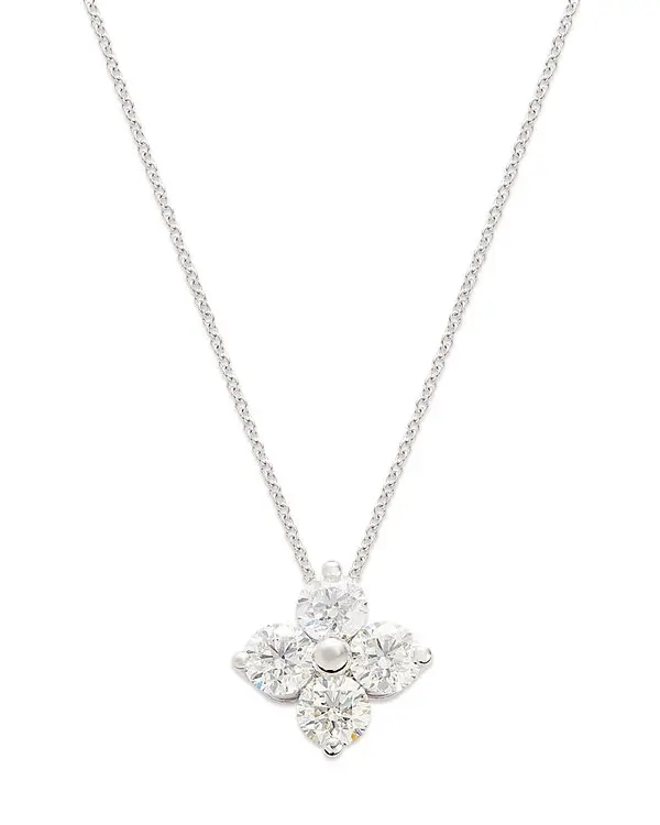Bloomingdale'S Diamond Flower Pendant Necklace, 2.0 Tcw - White