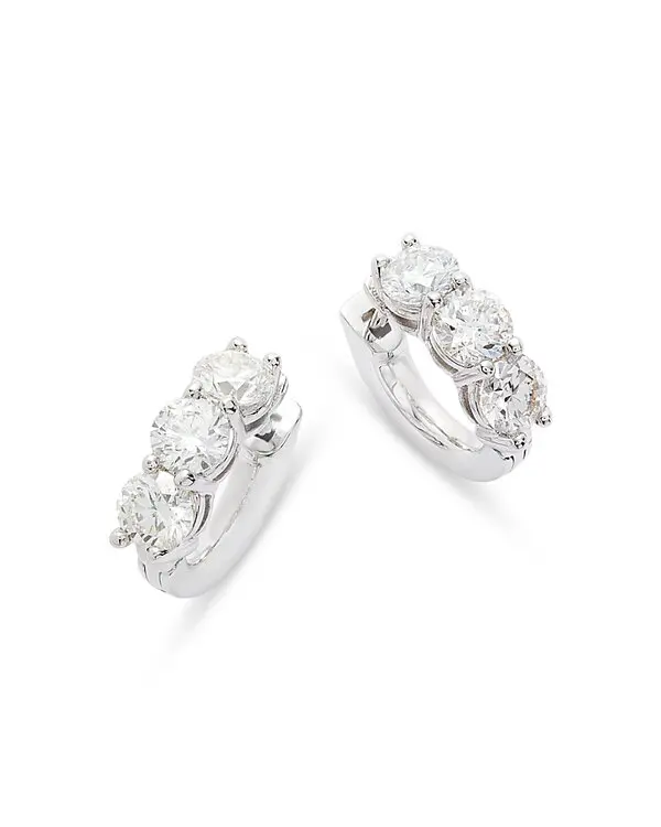 Bloomingdale'S Diamond Three Stone Huggie Earrings, 2.0 Tcw - White