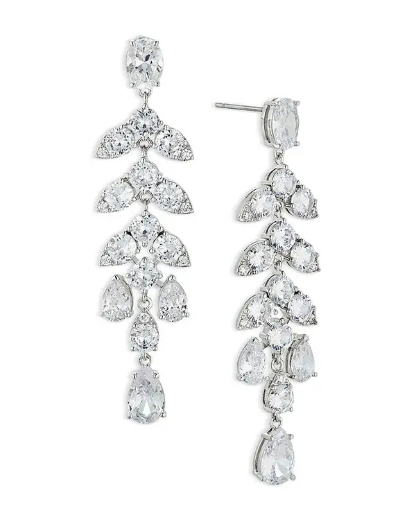 Nadri Rhodium-plated Chandelier Earrings - Silver