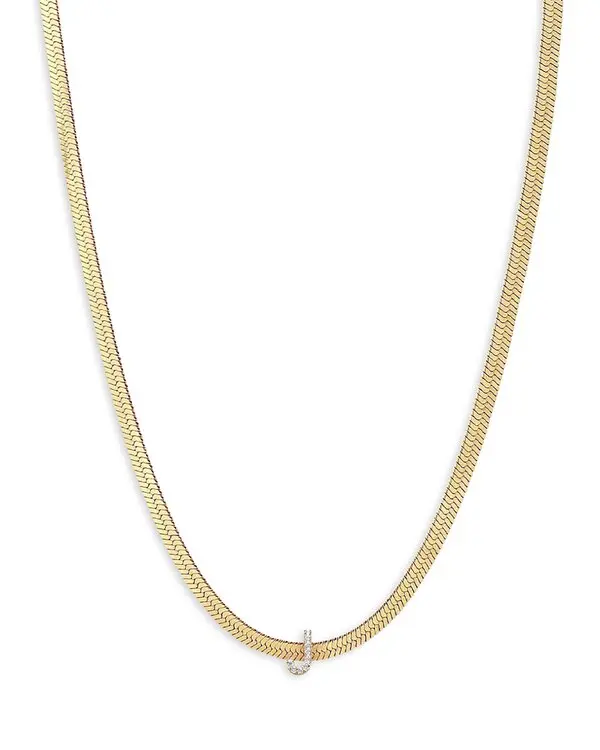 Ettika Initial Herringbone Chain Necklace - J