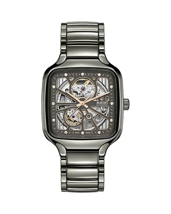 RADO True Square Open Heart Diamond Watch, 38mm - Gray