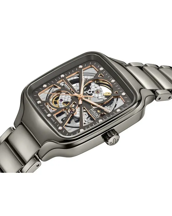 RADO True Square Open Heart Diamond Watch, 38mm - Gray