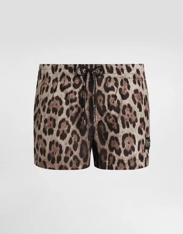 Dolce & Gabbana Leopard Print Swim Trunks - Animal Print