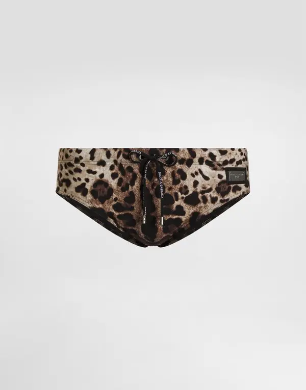 Dolce & Gabbana Leopard Print Swim Briefs - Animal Print