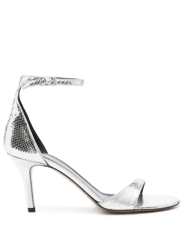 Isabel Marant Étoile Ailisa 80mm Leather Sandals - Silver