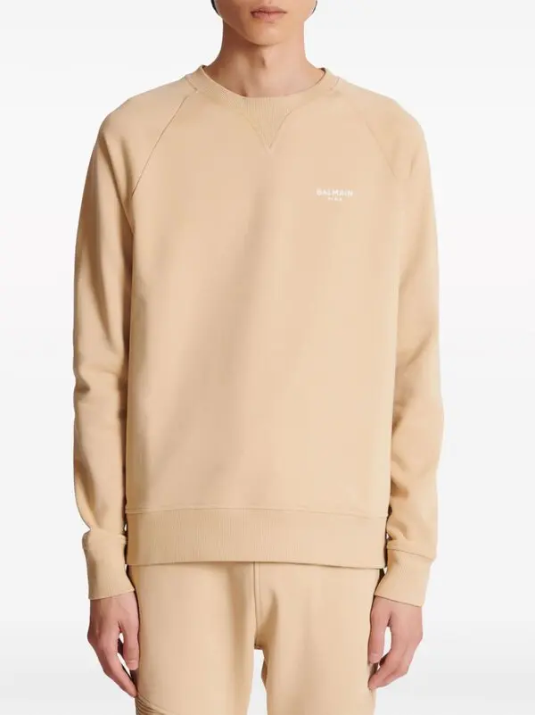 Balmain Cotton Flocked Logo Sweatshirt