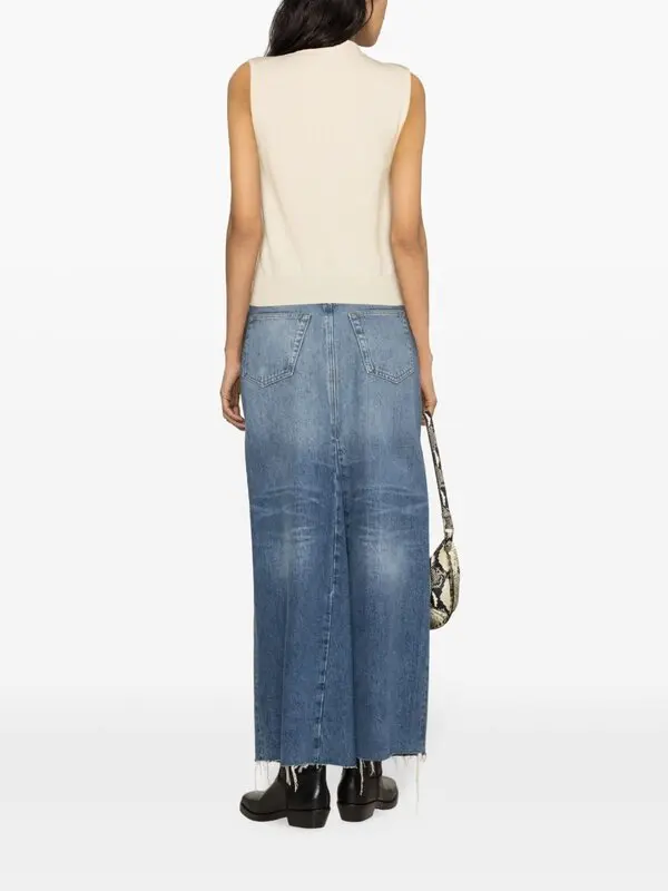GANNI Logo-buttons Knitted Vest - Neutrals