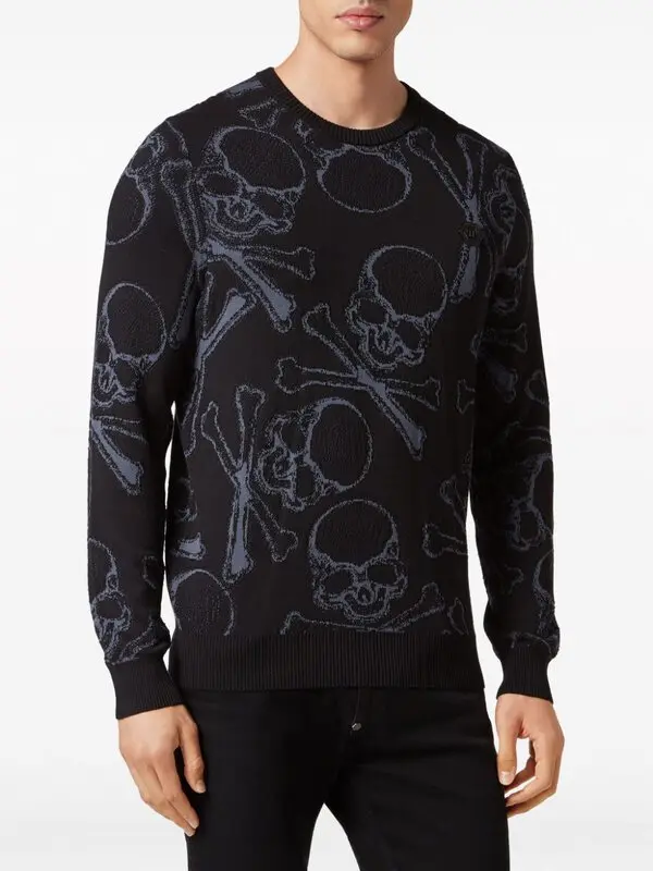 Philipp Plein Skull And Bones Jacquard Jumper