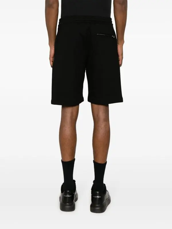 Alexander McQueen Logo-print Cotton Shorts - Black
