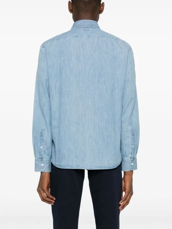 Brunello Cucinelli Spread-collar Denim Shirt - Blue