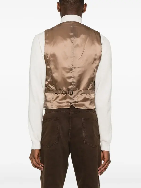 Polo Ralph Lauren Herringbone Wool Waistcoat - Brown