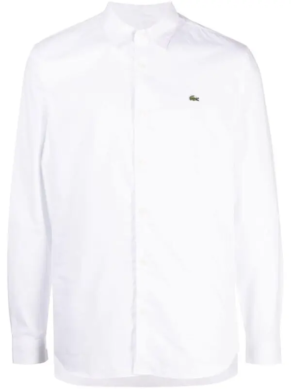 Lacoste Logo-embroidered Poplin Cotton Shirt - White