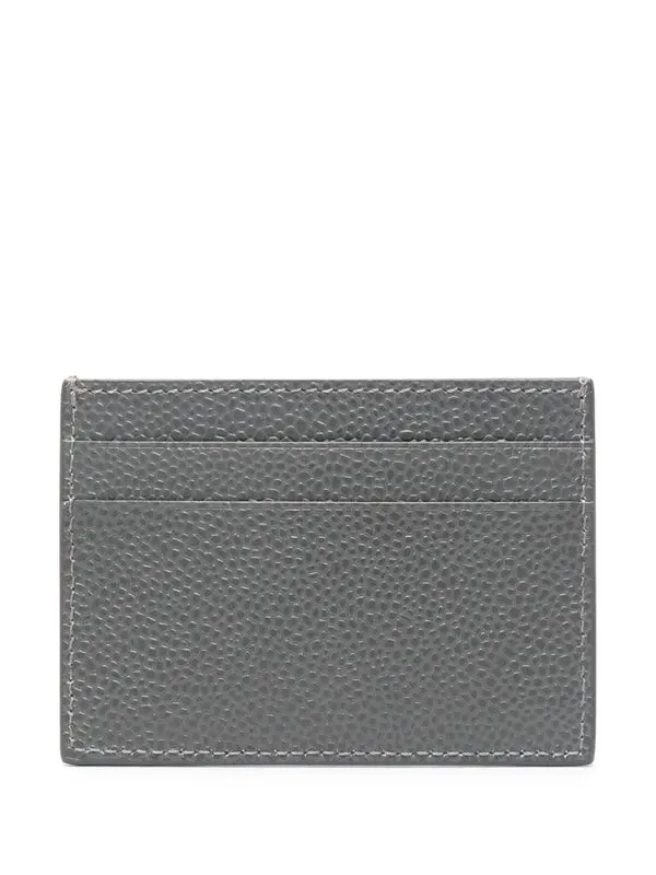 Thom Browne Grosgrain-tab Leather Cardholder - Grey