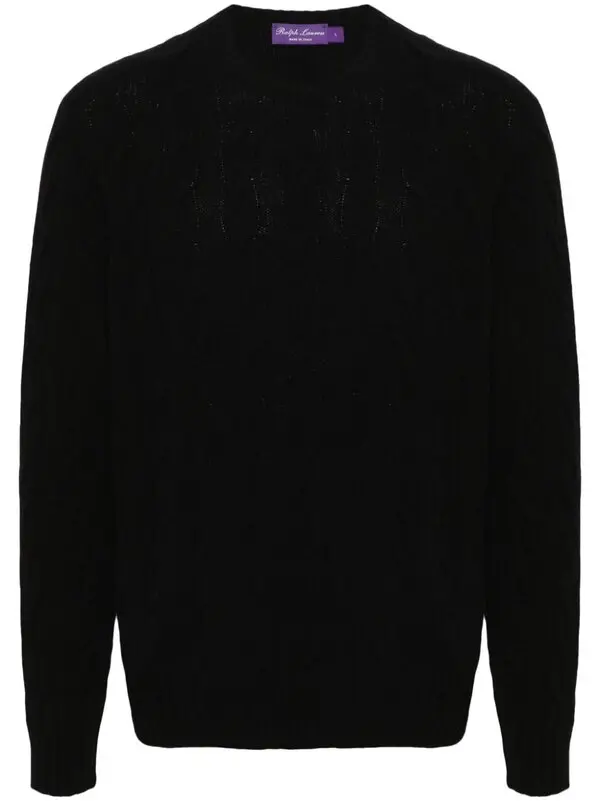 Ralph Lauren Purple Label Cable-knit Jumper - Black