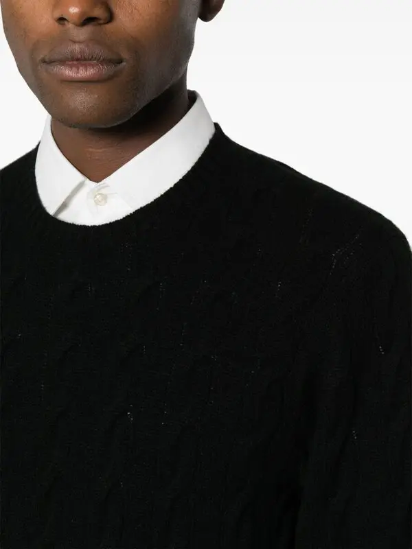 Ralph Lauren Purple Label Cable-knit Jumper - Black