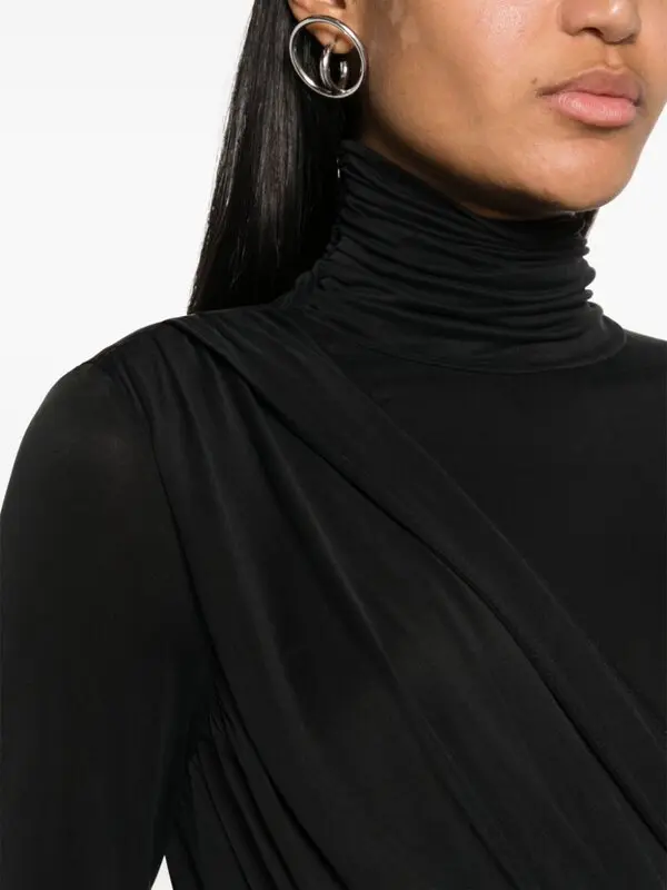 Gauge81 Drape-panel Ruched Bodysuit - Black