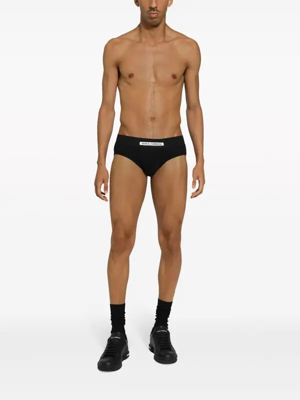 Dolce & Gabbana Logo-waistband Jersey Trunks