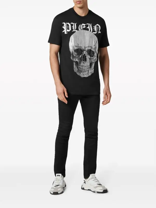 Philipp Plein Crystal-embellished Cotton T-shirt - Black