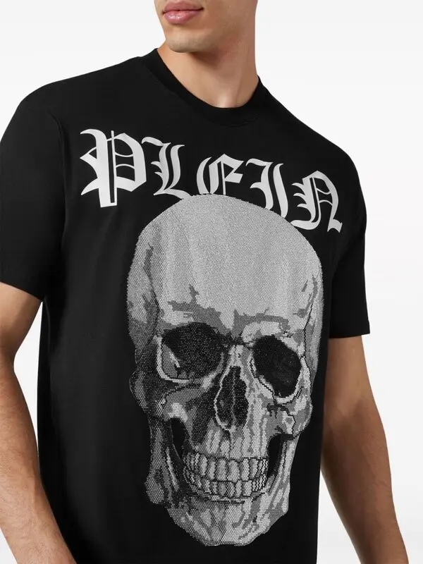 Philipp Plein Crystal-embellished Cotton T-shirt - Black