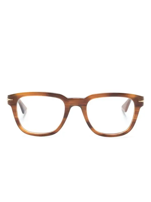Montblanc Logo-engraved Rectangle-frame Eyeglasses - Brown