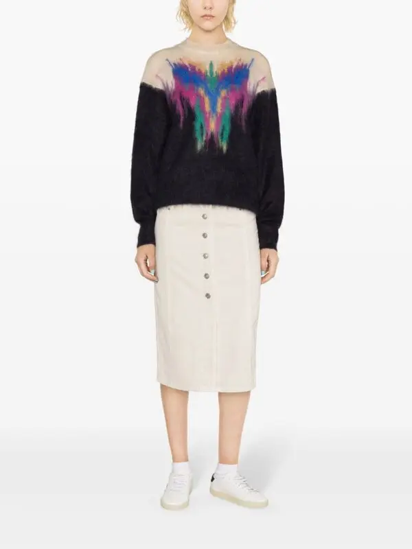 MARANT ETOILE Vandy Midi Denim Skirt - Neutrals
