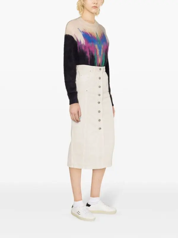 MARANT ETOILE Vandy Midi Denim Skirt - Neutrals