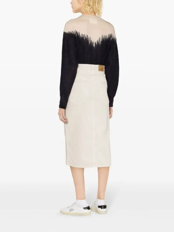 MARANT ETOILE Vandy Midi Denim Skirt - Neutrals