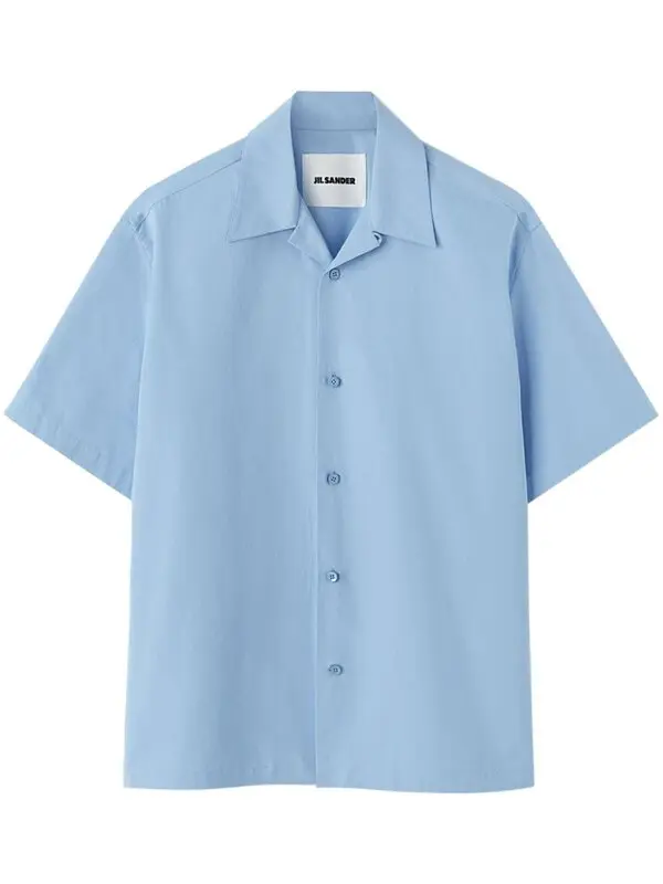 JIL SANDER Short-sleeve Cotton Shirt - Blue
