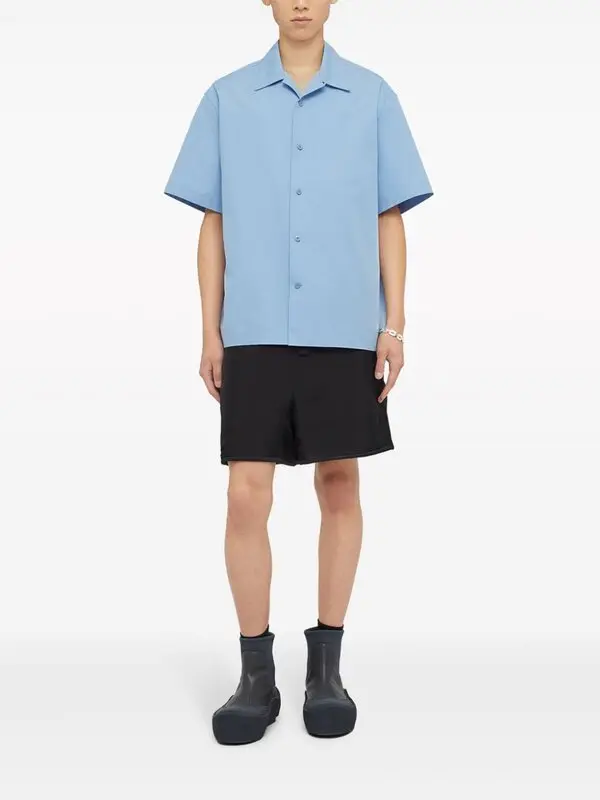 JIL SANDER Short-sleeve Cotton Shirt - Blue