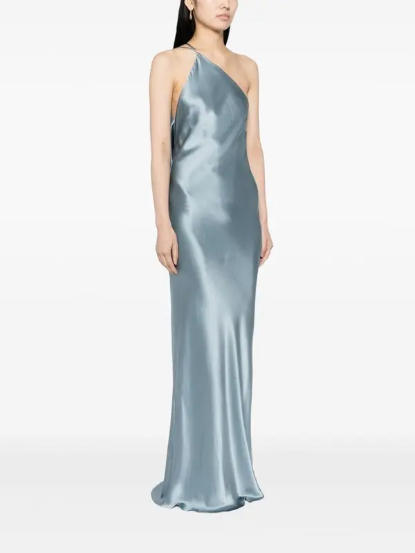 Michelle Mason One-shoulder Gown - Blue