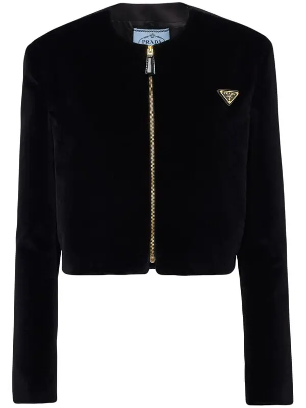 Prada Triangle-logo Velvet Jacket