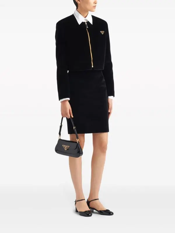 Prada Triangle-logo Velvet Jacket
