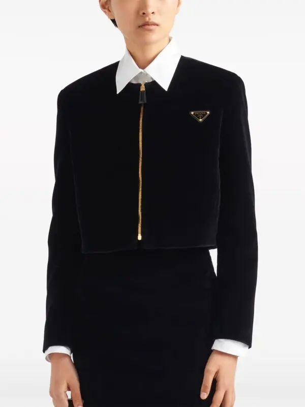 Prada Triangle-logo Velvet Jacket