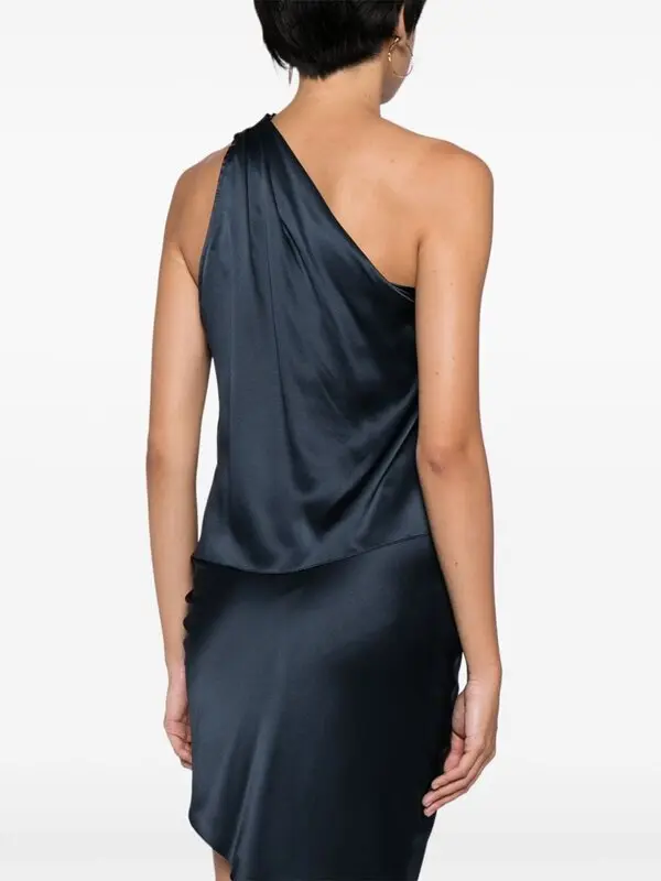 Michelle Mason Asymmetric Halterneck Top - Blue