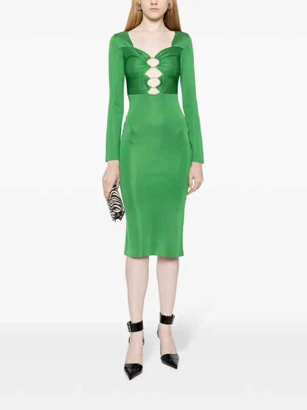 TOM FORD High-shine Cut-out Midi Dress