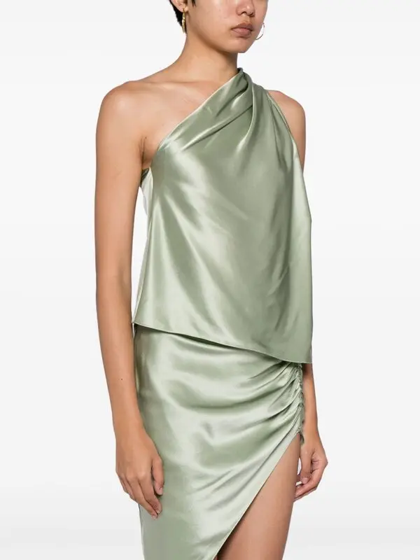 Michelle Mason Asymmetric Halterneck Top - Green