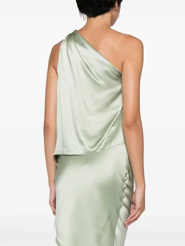 Michelle Mason Asymmetric Halterneck Top - Green