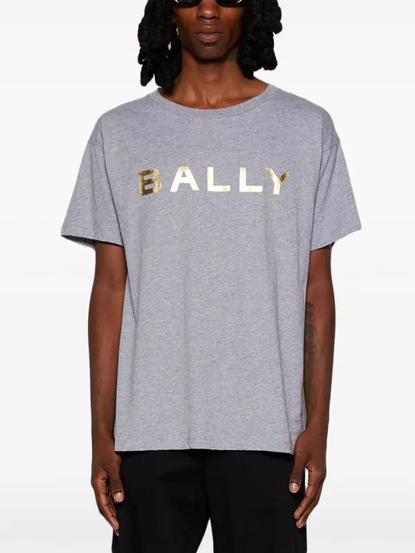 Bally Logo-print Mélange Cotton T-shirt - Grey