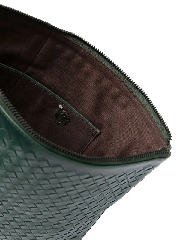 Dragon Diffusion Woven Leather Clutch Bag - Green