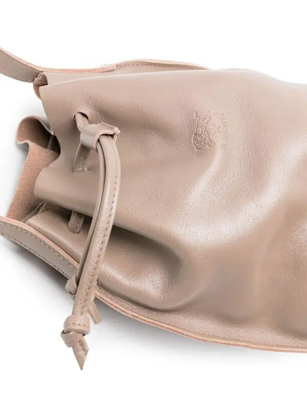Il Bisonte Silvia Leather Bucket Bag - Neutrals